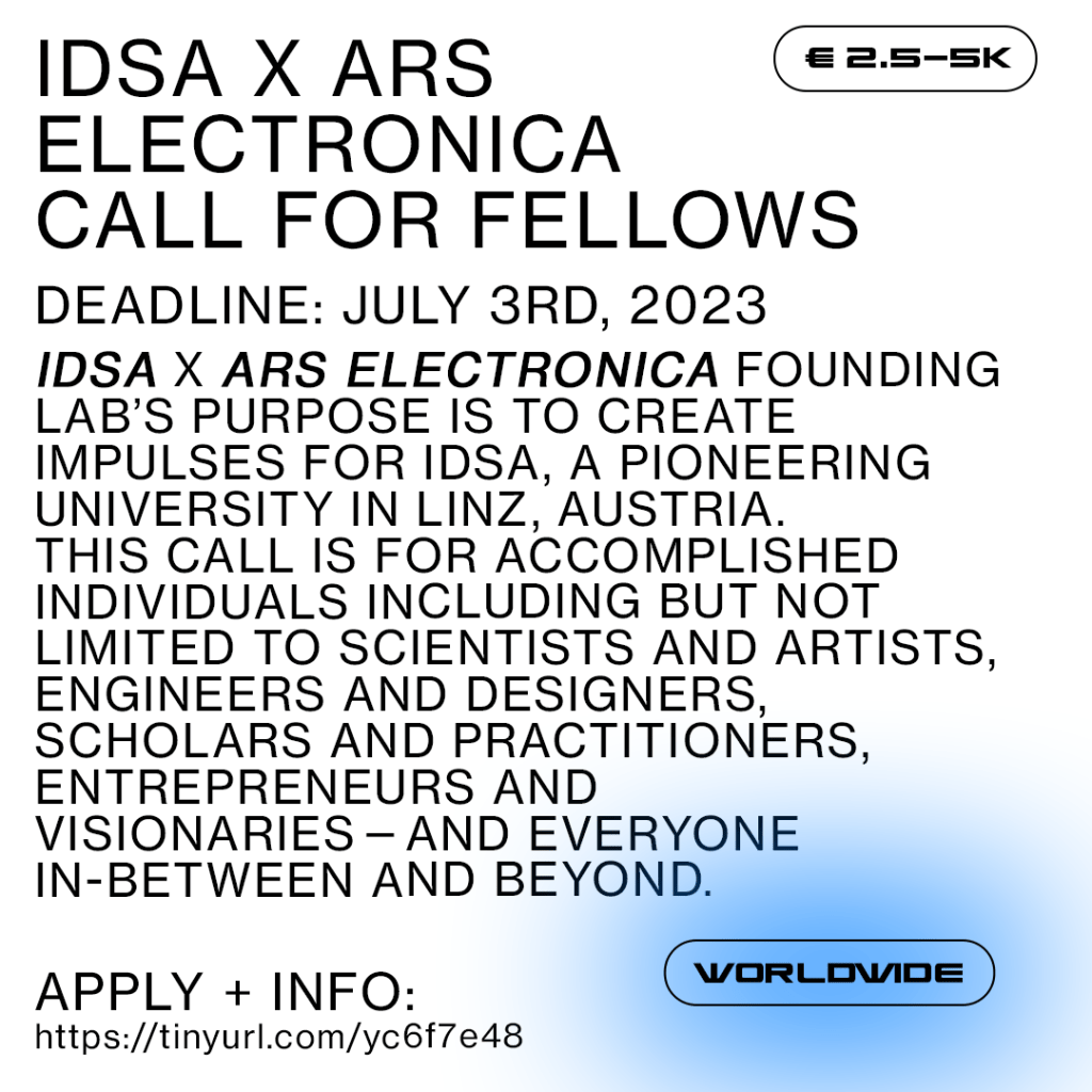 Founding Lab – Call For Fellows | IDSA x Are Electronica – Opportunity ...