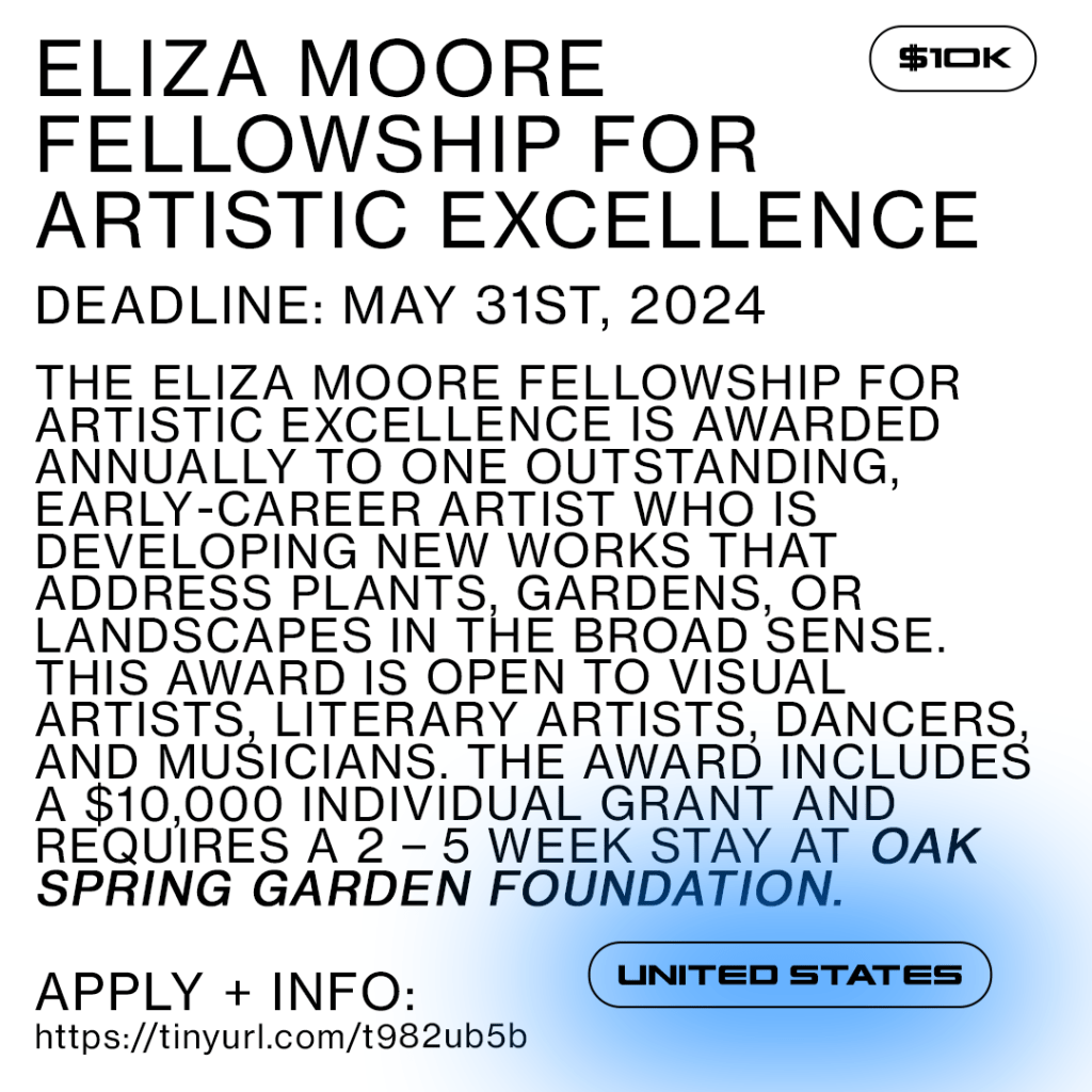 Eliza Moore Fellowship for Artistic Excellence | Oak Spring Garden ...