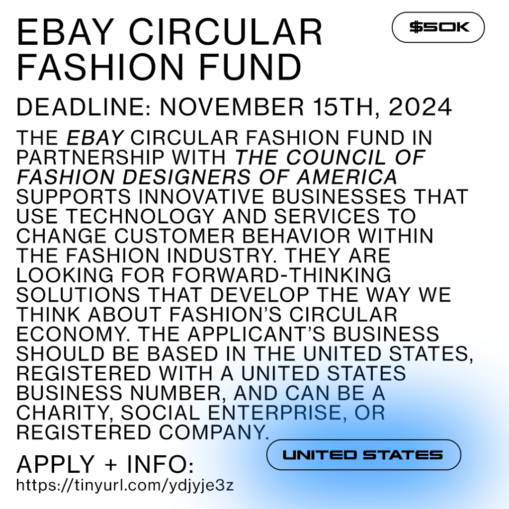 Circular Fashion Fund | CFDA x EBAY – Opportunity Listings Resource