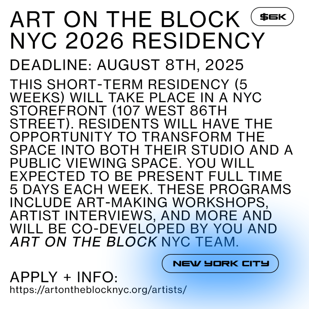 2026 Artist-In-Residence | Art On The Block NYC – Opportunity Listings ...
