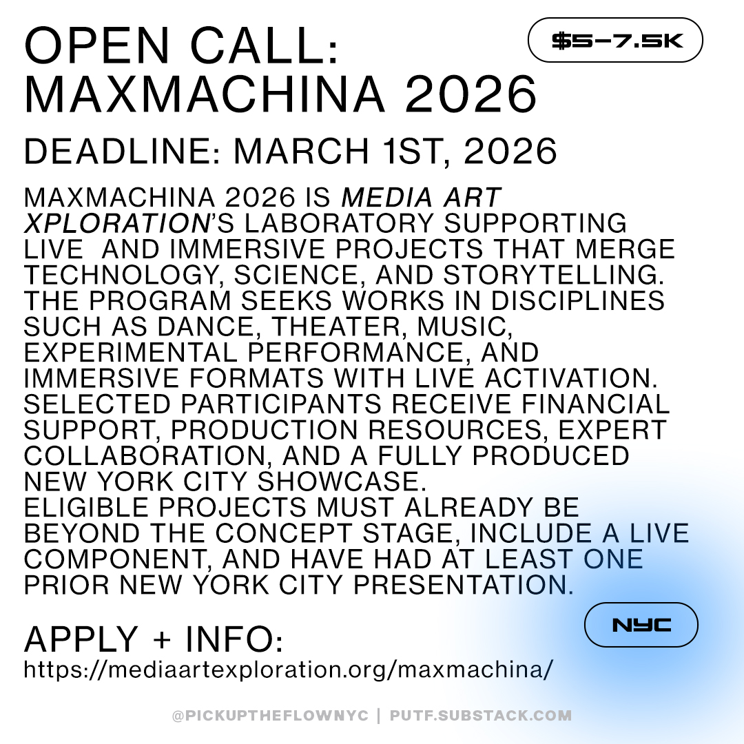 MAXmachina 2026 | Media Art Xploration – Opportunity Listings Resource